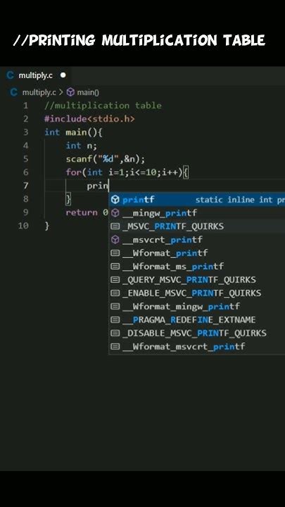 Multiplication Table In C Shorts Explore Viraltrendingcoding