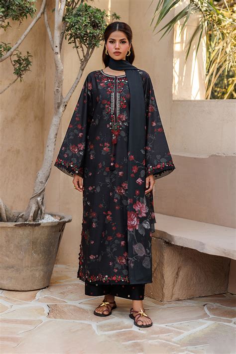 Black Printed Lawn Dress Printed Lawn 26 Collection Iznik Global
