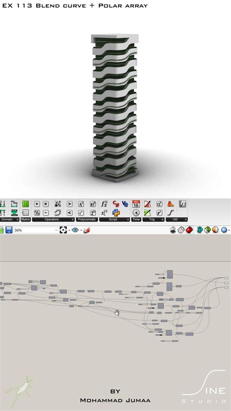 Grasshopper Ex 113 Blend Curve Polar Array Organic Architecture Futuristic Architecture