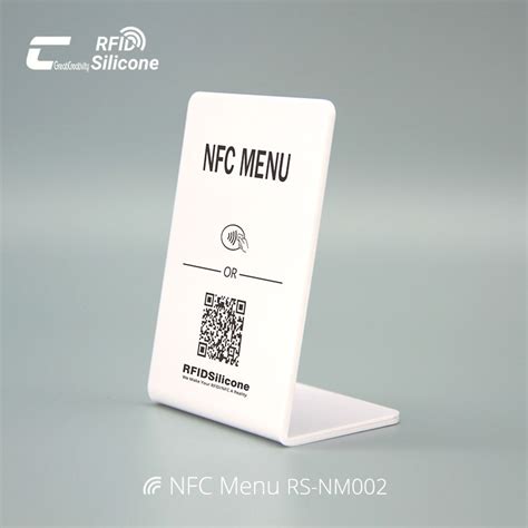 Wholesale L Shaped Acrylic NFC Menu Holder Table NFC Menu Tags