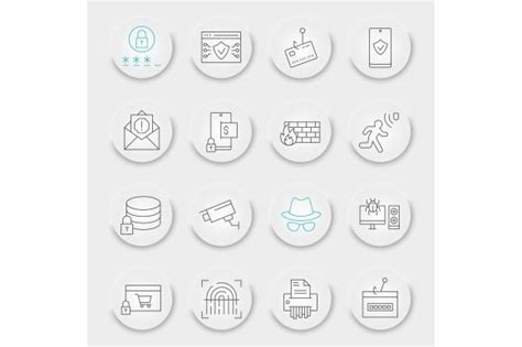 Security Line Icon Set Graphic By Fox Design · Creative Fabrica