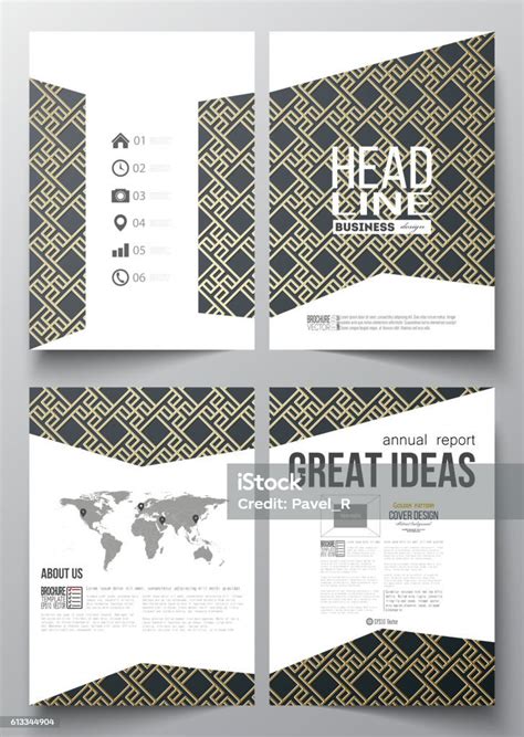 브로셔 잡지 전단지 소책자를 위한 비즈니스 템플릿 집합입니다 무슬림 건축물에 대한 스톡 벡터 아트 및 기타 이미지 건축물 공란 금 금속 Istock