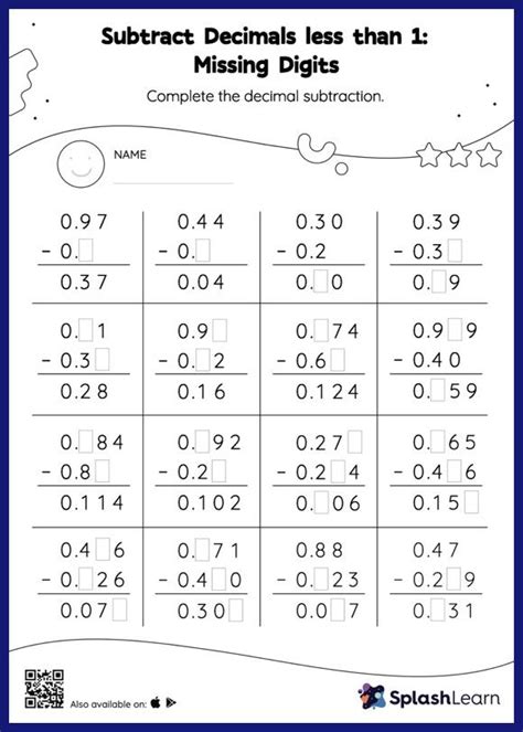 Free Addition And Subtraction Decimals Worksheet Download Free
