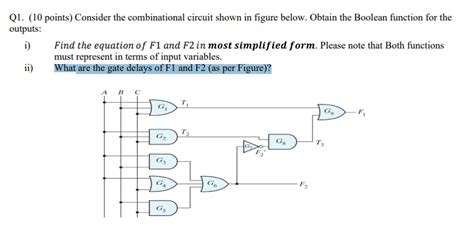 Solved Q1 10 Points Consider The Combinational Circuit