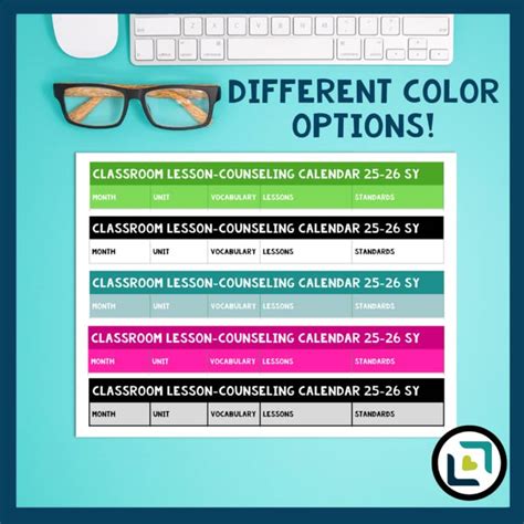 School Counseling Annual Calendar Core Curriculum Calendar Template