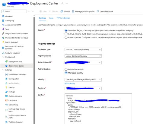 Current App Service Is With Linux Single Container I Want To Switch It To Docker Compose Multi
