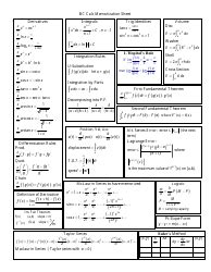 Ap Calculus Bc Cheat Sheet Download Printable PDF Templateroller
