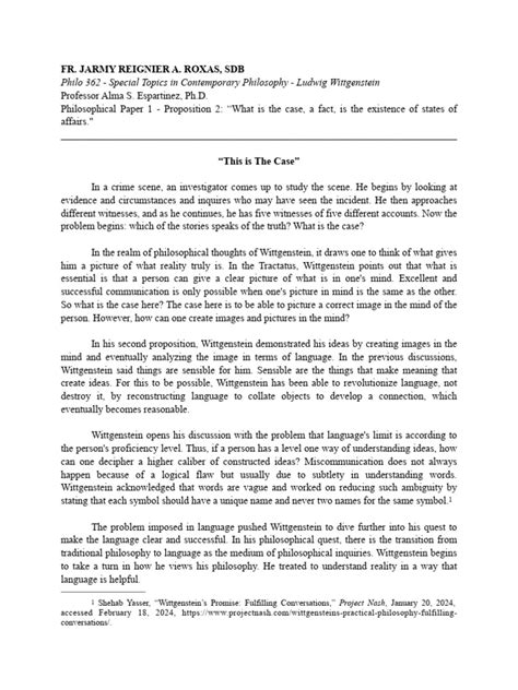 Philo Paper Proposition 2 Pdf