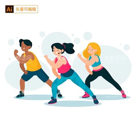 健身的人 源文件下载【酷图网】健身运动健身操健身的人健身教练人物插画人物素材扁平人物卡通人物手绘人物 花瓣网