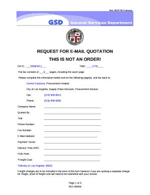 REQUEST FOR E MAIL QUOTATION Doc Template PdfFiller