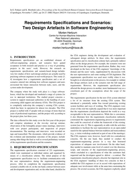 Pdf Requirements Specifications And Scenarios Two Design Artefacts In Software Engineering