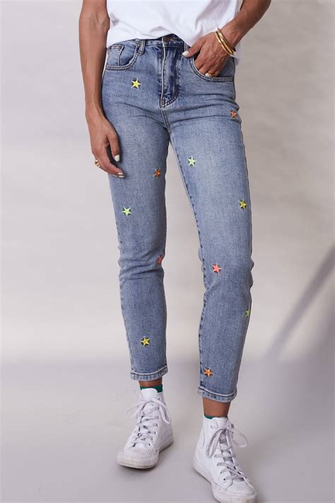 Girlfriend Neon Multi Star Jeans Gussy And Lou