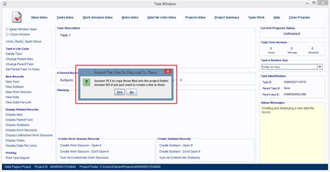 Linking Computer Files To Task And Subtask Records