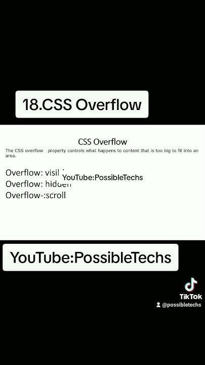 Cssoverflow Possibletechs Css Cssoverflow Overflow Youtube