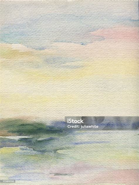 Vetores De Paisagem Matinal Neblina Acima Da Água Amanhecer Desenho De Aquarela E Mais Imagens