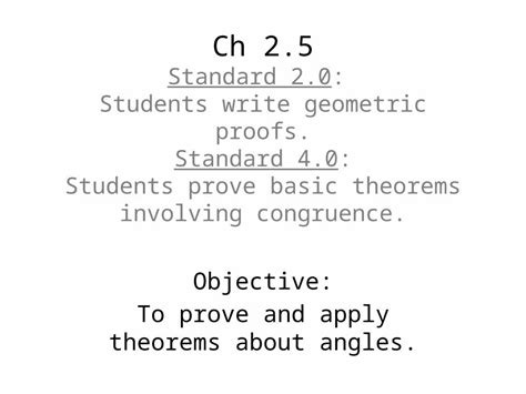 PPTX Objective To Prove And Apply Theorems About Angles DOKUMEN TIPS