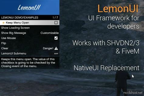 Lemonui Open Source UI Library V GTA Tool Mod ModsHost