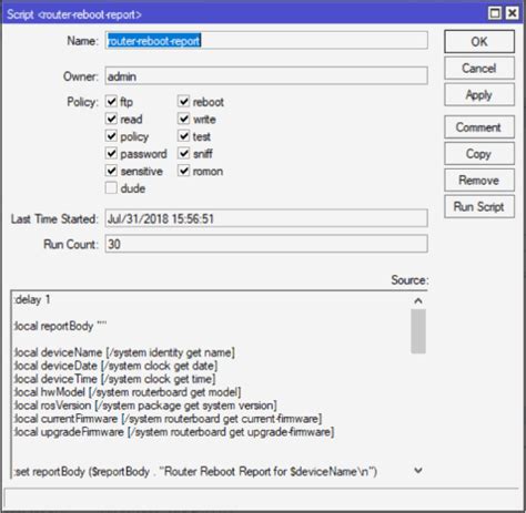 Mikrotik Script Router Rebooted Script Ispbills