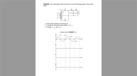 Solved Problem For The Diode Circuit Shown Below Answer Chegg