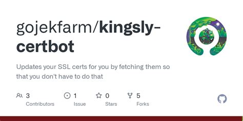 GitHub Gojekfarm Kingsly Certbot Updates Your SSL Certs For You By Fetching Them So That You
