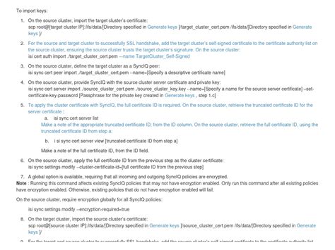 import keys and apply synciq settings dell powerscale synciq architecture configuration and