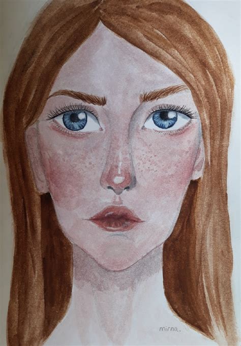 Иллюстрация Девушка с голубыми глазами