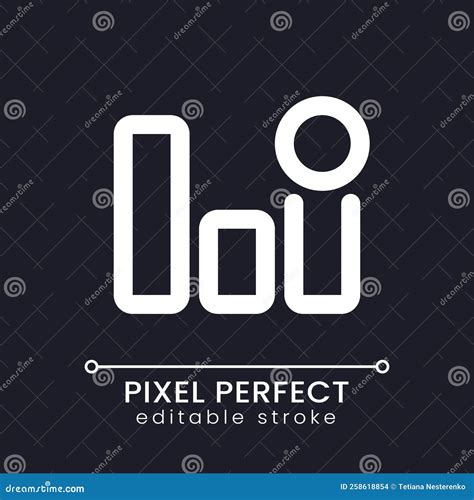 Analytic App Notification Pixel Perfect White Linear Ui Icon For Dark Theme Stock Vector