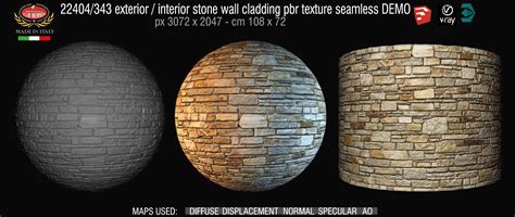 Stone Wall Cladding Pbr Texture Seamless 22404