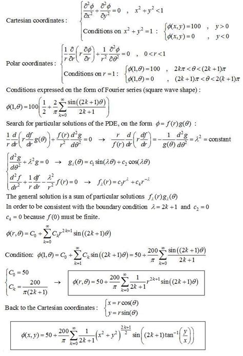 calculus solution of a dirichlet problem on the unit disk with