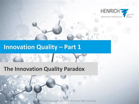 Innovation Quality Part 1 The Innovation Quality Paradox Pdf