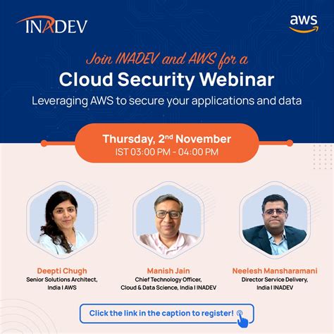 Join Me For A Webinar On Aws Security Manish Jain Posted On The Topic Linkedin