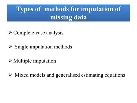 Imputation Of Missing Data In Clinical Trials Pptx Technology And Computing