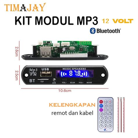 Jual Modul Mp3 Kit Modul Bluetooth 5 0 Usb Aux Fm Ridio 12v Original Vtf 108bt Vire Bisa Cod