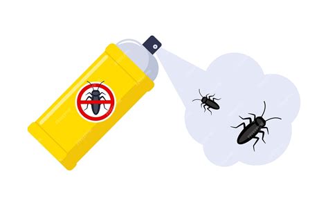 Premium Vector Spraying Insecticide On Cockroach Pest Control Aerosol For Bug Bite Prevention