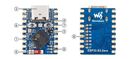 Waveshare Esp32 S3 Mini Development Board Based On Esp32 S3fh4r2 Dual Core Processor 240mhz