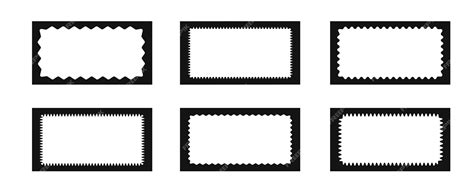 Premium Vector Set Of Rectangular Frames With Wavy Inner Edges Trendy