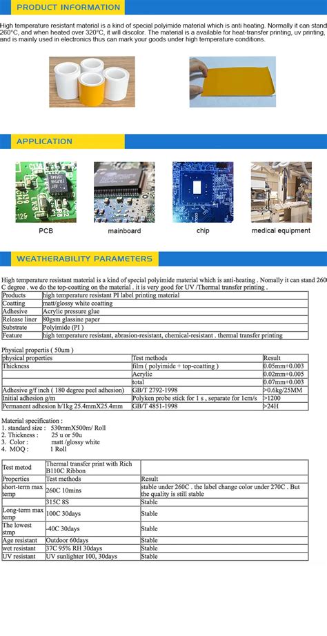Polyimide Material Zolo Packaging Technology Company Ltd