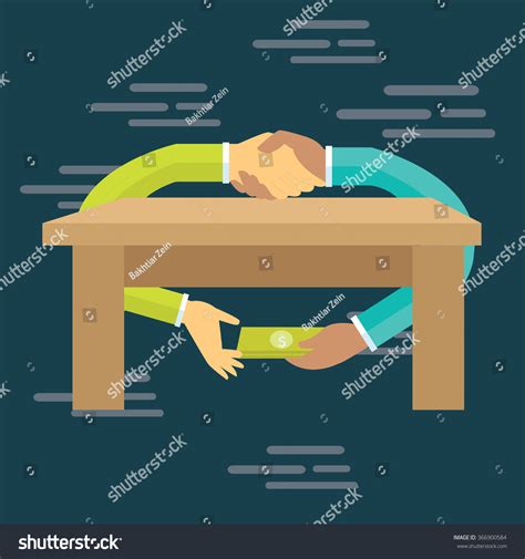 Corruption Bribe People Hand Over Money Stock Vector Royalty Free