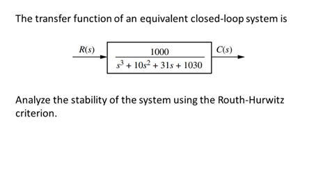 Solved The Transfer Function Of An Equivalent Closed Loop