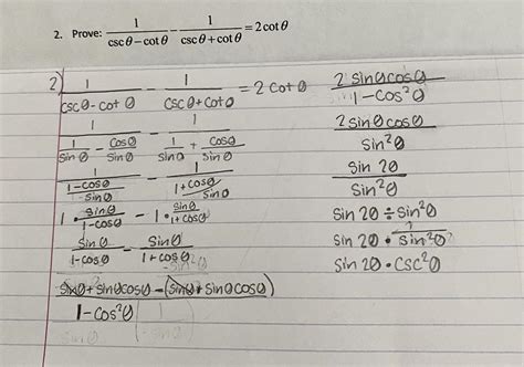 [precalculus High School Math] Trig Proofs How Do I Prove This Equation Correctly R