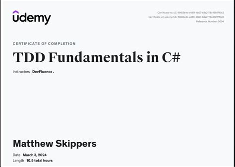 Recently Completed The Tdd Fundamentals Course I Have Always Been