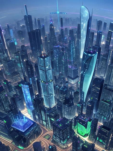 Premium Ai Image Futuristic Mega City