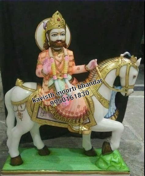White Plain Baba Ram Dev Marble Moorti For Worship At ₹ 35000 Piece In