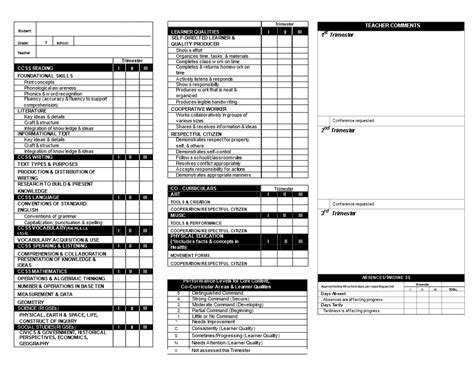 Download Trimester Report Card Template Easily Track Babes Progress