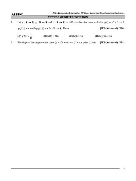 Method Of Differentiation Pdf