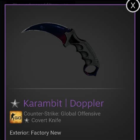 Cs Go Karambit Doppler Phase For Sale Video Gaming Video Game Consoles Others On Carousell