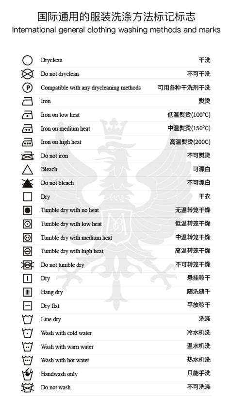国际通用的服装洗涤方法标记标志（international General Clothing Washing Methods And