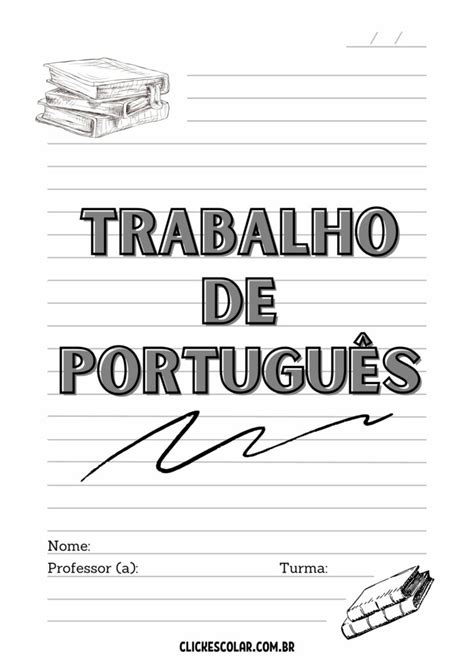 18 Capas De Trabalho Escolar Para Editar E Imprimir