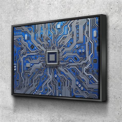 Cpu Wall Art Computer Motherboard Cpu Circuit Board System Chip With Core Processor Computer