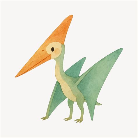 Colorful Cartoon Pterodactyl Illustration Free Photo Illustration